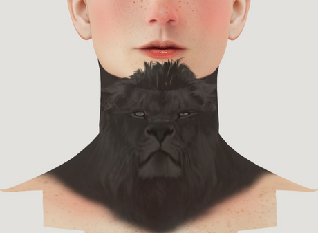 Second Life Marketplace - Rich & Blind : BOM EVOX Lion Neck Tattoo