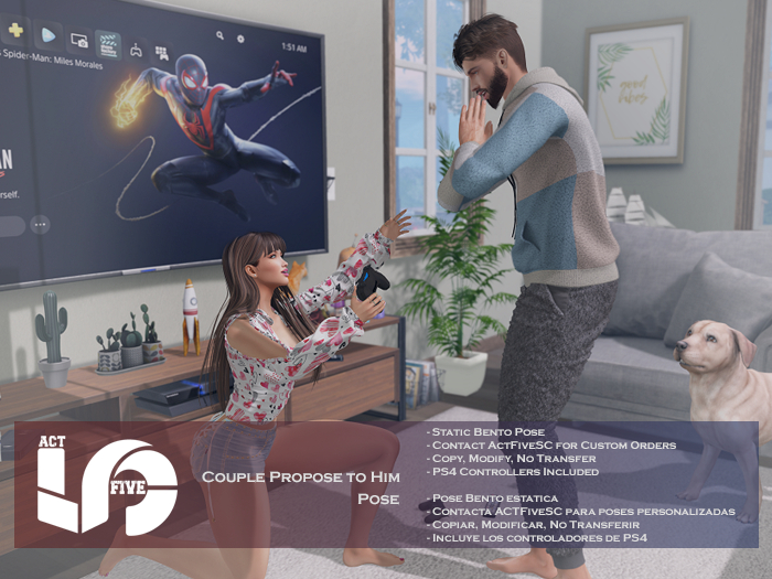 Second Life Marketplace - ACT5-784-Couple Propose to Him Pose BOXED