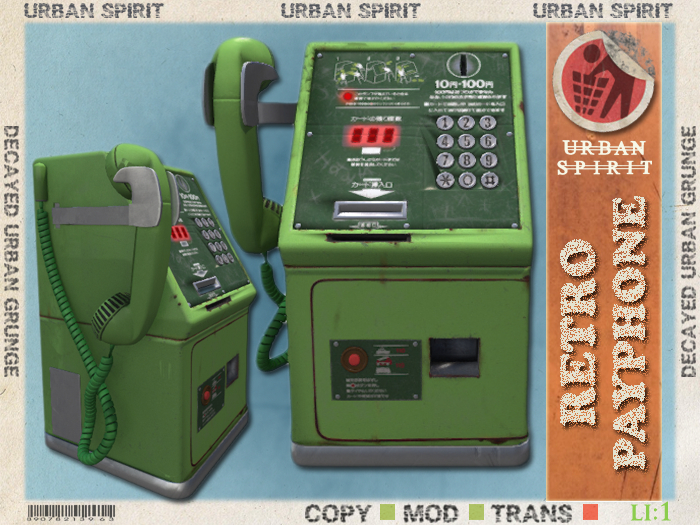 Second Life Marketplace - ~UrBaN SpIrIt~ Retro Payphone