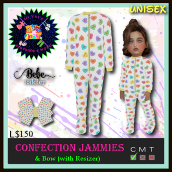 Second Life Marketplace - *LVD* Confection Hearts Pjs - BeBe (Toddler)
