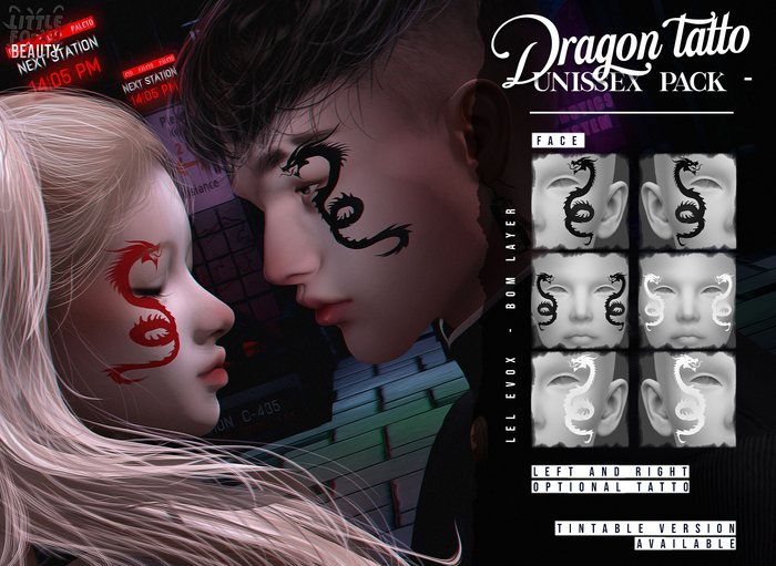 Second Life Marketplace - (ADD ME) ~Little Foxy B.~ Dragon Tatto (LeL EvoX)