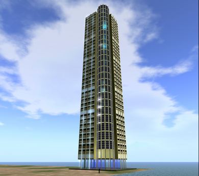 Second Life Marketplace - Corner shop Skyscraper v2 / 59 Li- 32m * 25m ...