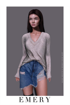 Second Life Marketplace - Emery Brewer Denim Skirt Snow