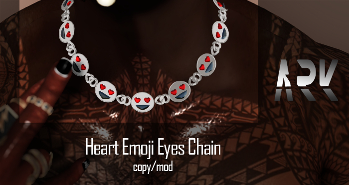 Second Life Marketplace - ARK - Heart Eyes Emoji chain SLVR
