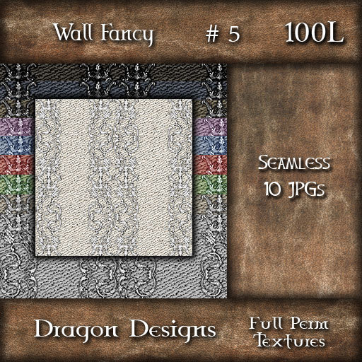 Second Life Marketplace - Dragon Designs Seamless Fancy Wall Textures - 5