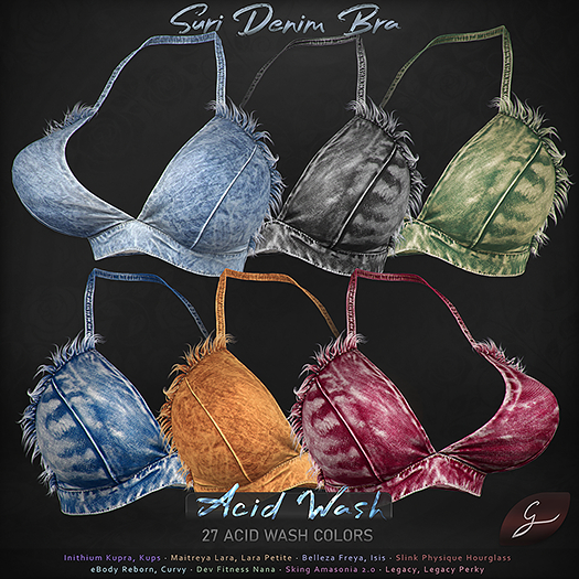 Second Life Marketplace - Gulabi [Suri] Bra - Acid Wash