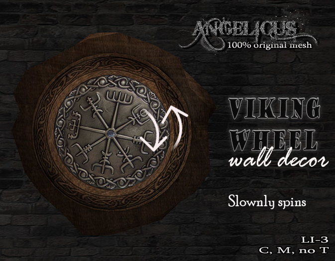 Second Life Marketplace - ::ANGELCUS:: Viking wheel wall decor