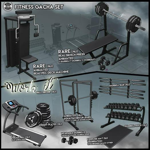 Second Life Marketplace - 04-[Since1975]-Fitness Set- Exercise Mat