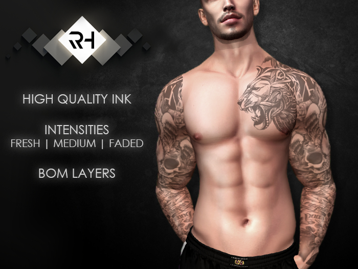 Second Life Marketplace - .:RH:. Brave Lion Tattoo