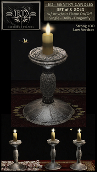 Second Life Marketplace - =ED= GENTRY CANDLES - (Gold FATPACK)