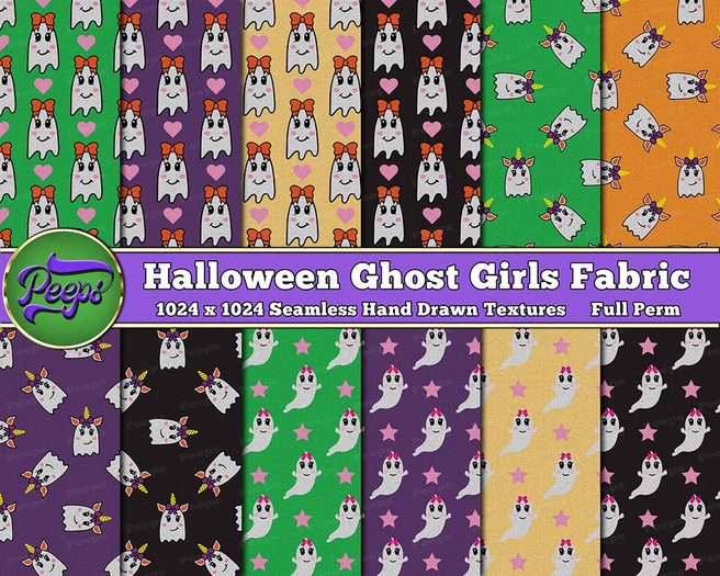 Second Life Marketplace - Peeps Textures Halloween Ghost Girls Fabric