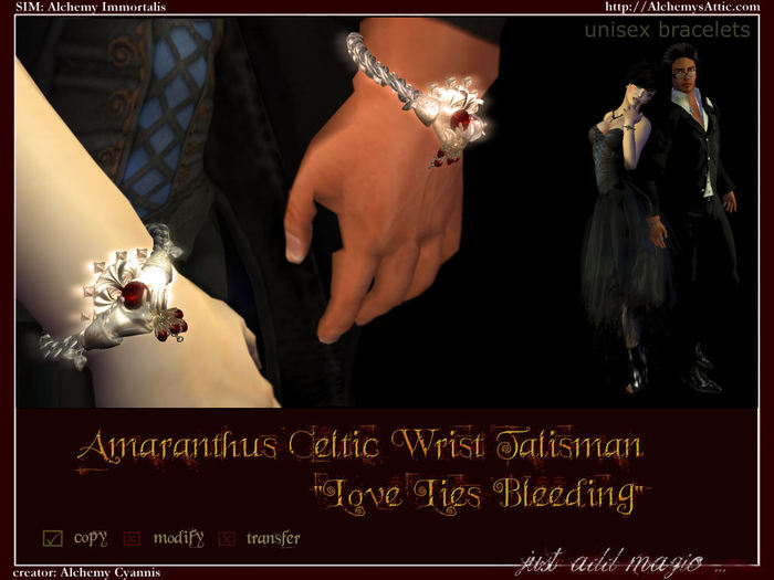 Second Life Marketplace - Amaranthus "Love Lies Bleeding" Wrist ...