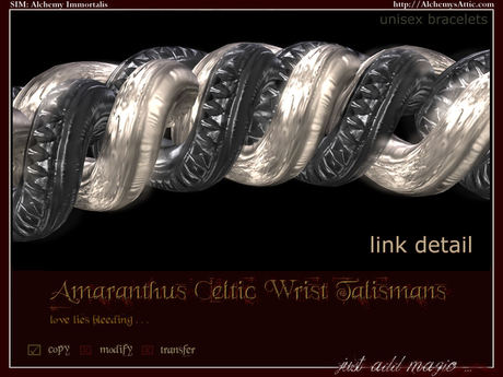 Second Life Marketplace - Amaranthus "Love Lies Bleeding" Wrist ...