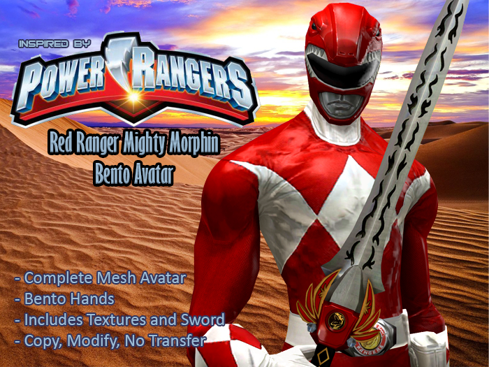 Second Life Marketplace - .:CQ:. Red Ranger Mighty Morphin Avatar
