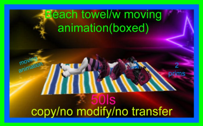 Second Life Marketplace - beach towel w/moving animation(boxed)