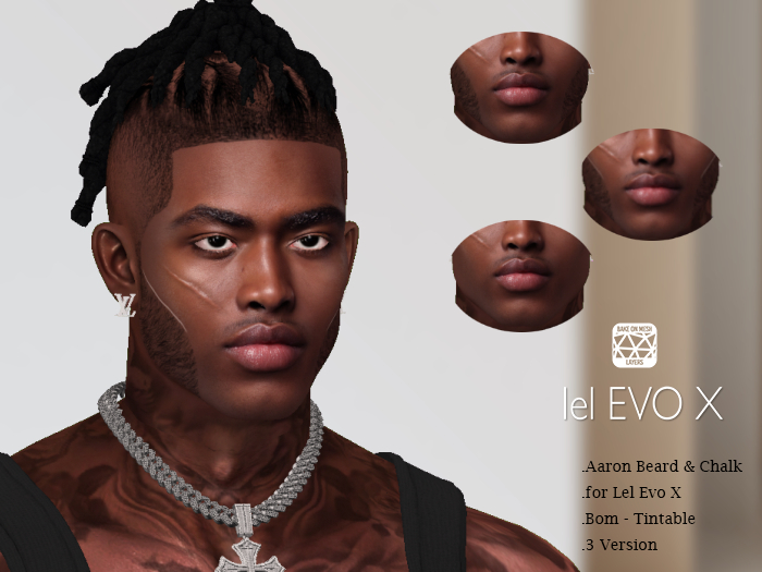 Second Life Marketplace - -DiShy- Aaron Beard & Chalk Lel Evo X ( Bom ...