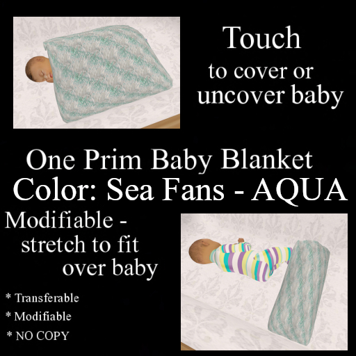 Second Life Marketplace - Sea Fans AQUA Baby Blanket