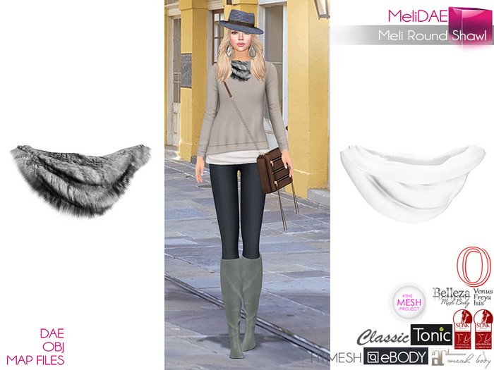 Second Life Marketplace - Dae, Obj, FBX, And Texture Files Round Neck ...