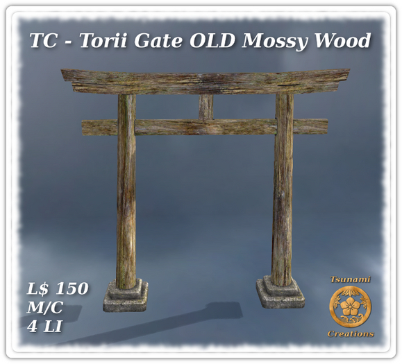 Second Life Marketplace - TC - Torii Gate Old Mossy Wood