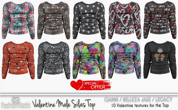 Second Life Marketplace - Special Offer Valentine Silas Male Top ...