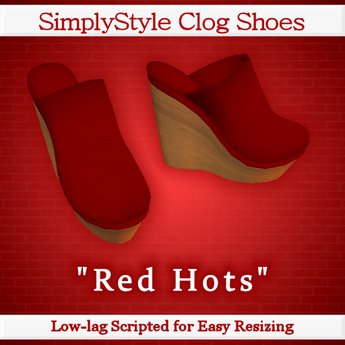 Second Life Marketplace - SimplyStyle "Red Hots" Clog Shoes