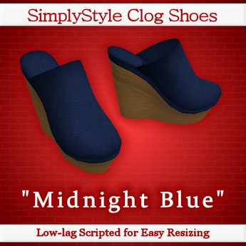 Second Life Marketplace - SimplyStyle "Midnight Blue" Clog Shoes