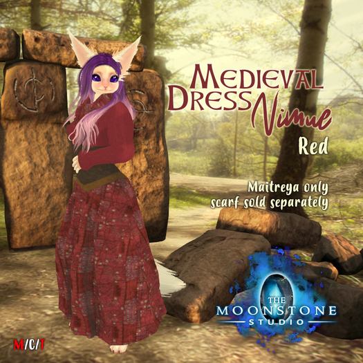 Second Life Marketplace - {:: TMS ::} Medieval Dress Nimue Red ...