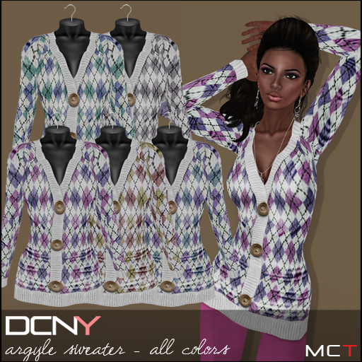 Second Life Marketplace - DCNYArgyle Sweater in All Colors
