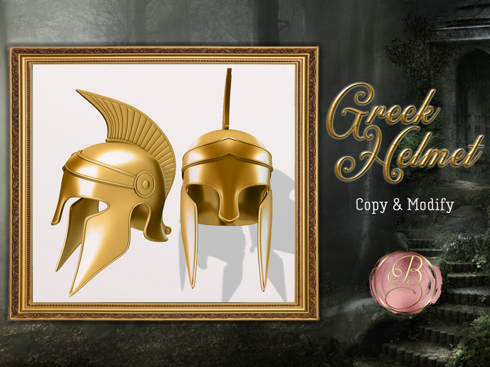 Second Life Marketplace - Boudoir Golden Greek Helmet