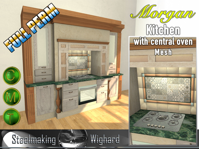 Second Life Marketplace - Full Perm - MORGAN - Kitchen with central oven