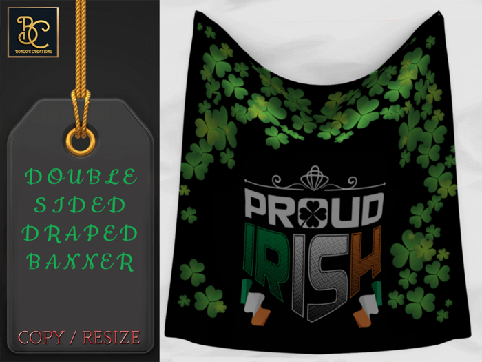 Second Life Marketplace - BMC4015 - PROUD IRISH - DOUBLE SIDED DRAPED ...