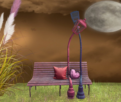 Second Life Marketplace - The Lovers Bench rust with 5 Couple ...