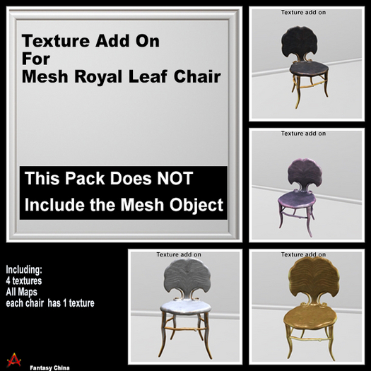 Second Life Marketplace - FULL PERM Texture Add On for Royal Leaf Chair