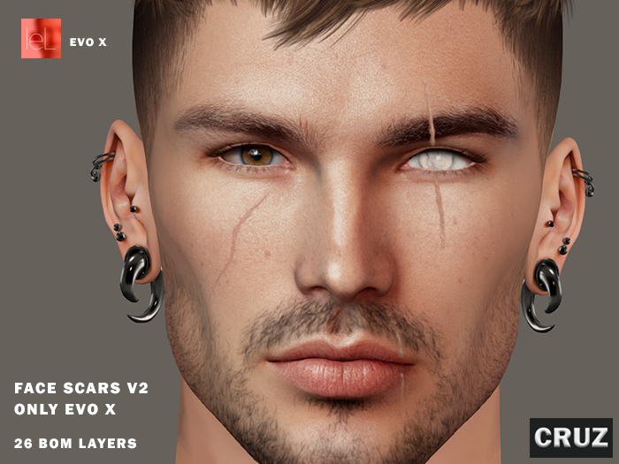 Second Life Marketplace - CRUZ - Face Scars EVOX V2
