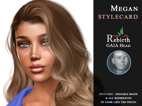 Second Life Marketplace - Megan Shape + Style card - REBIRTH Gaia head