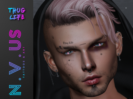 Second Life Marketplace - [N.V.US] ::Thug Life:: [face tattoo] [BoM ...