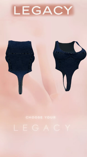 Second Life Marketplace - Boujee Dark Denim Body Suit (Legacy)