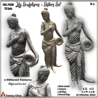 Second Life Marketplace - FC- FULL PERM, Lily Sculptures - Sisters Set ...