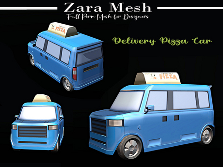 Second Life Marketplace - ZM - Vehicles - Delivery Pizza Car - FULL ...