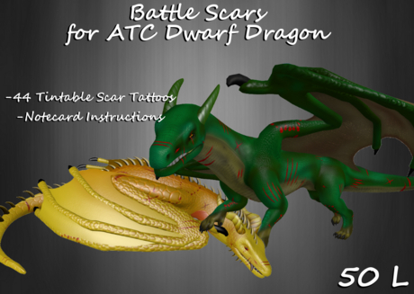 Second Life Marketplace - Battle Scars for ATC Dwarf Dragon
