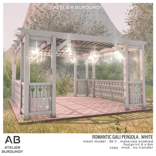 Second Life Marketplace - Atelier Burgundy . Romantic Gali Pergola ...