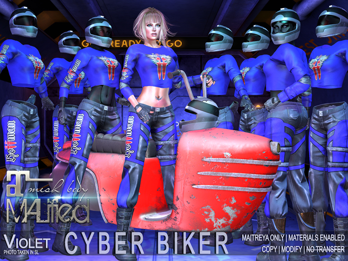 Second Life Marketplace - COPY/MOD MALified: Cyber Biker Outfit (Violet ...