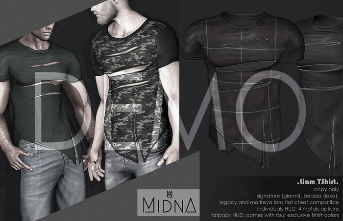Second Life Marketplace - MIDNA - Liam TShirt *DEMO*