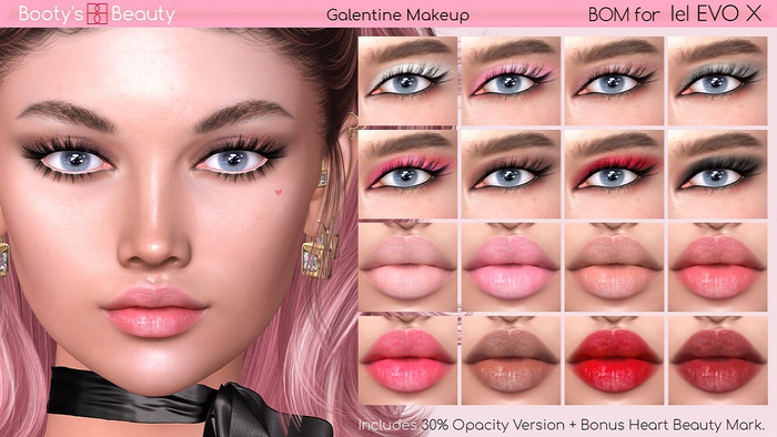 Second Life Marketplace - *Booty's Beauty* [Lel Evo X BOM] Galentine Makeup