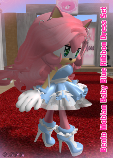 Second Life Marketplace - :MSPR: - Bento Mobian Baby Blue Ribbon Dress Set