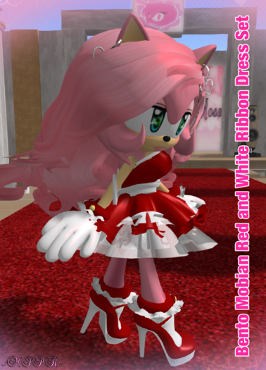 Second Life Marketplace - :MSPR: - Bento Mobian Red and White Ribbon ...