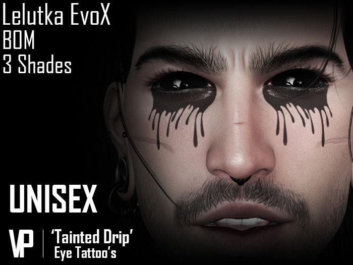 Second Life Marketplace - =VP=EVOX BOM 'Tainted Drip' Eyes Tattoo (COPY)