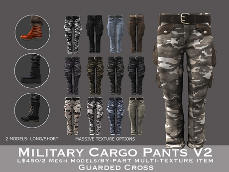 Second Life Marketplace - * GUARDED CROSS/Men’s-Wear * Military Cargo Pants