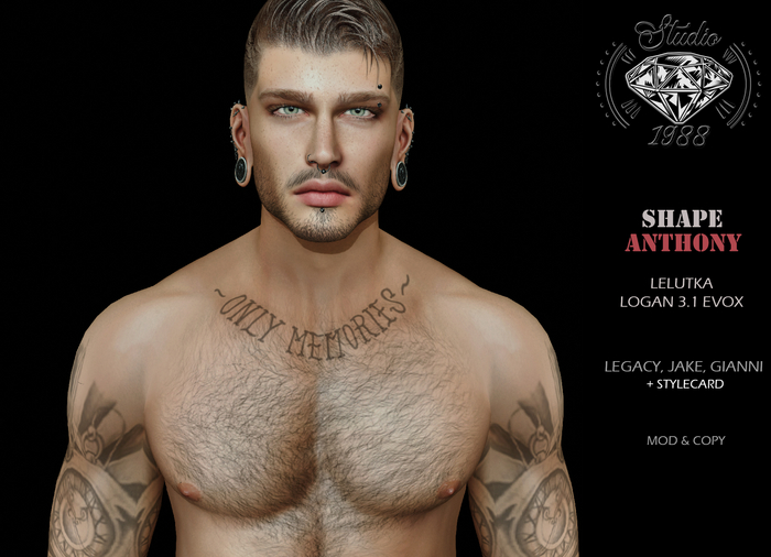 Second Life Marketplace - Studio 1988 - [SHAPE] Anthony Lelutka Logan 3.1
