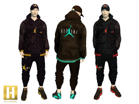 Second Life Marketplace - Hollyhood Supre X Jumpman Outfit - Red
